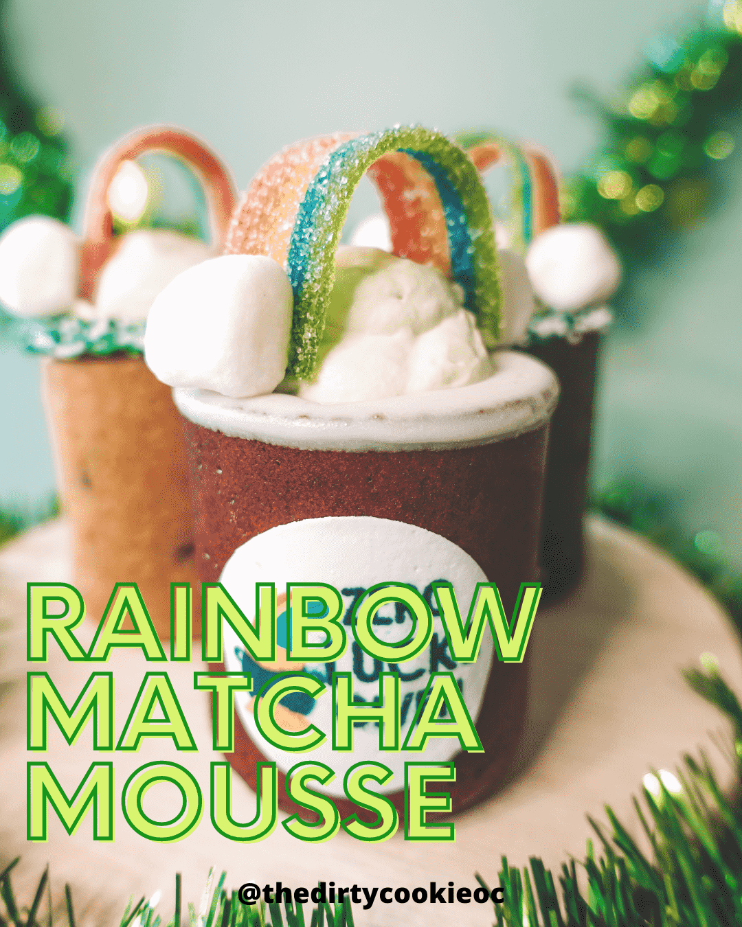 Rainbow Matcha Mousse Recipe | Dirty Cookie
